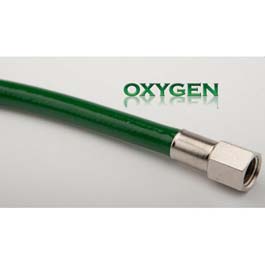 Oxygen Hose, 3 ft, DISS Female Hexnut X DISS Male No Check, Green | Tri ...
