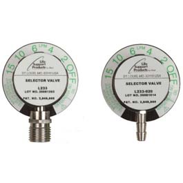 Valve, Constant Flow Selector, Oxygen Barbed Outlet, 1/8" NPT Female ...